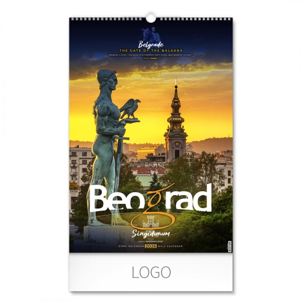 BEOGRAD, zidni kalendar: 13 listova, mesečni, sa lux folijom - Zeppelin