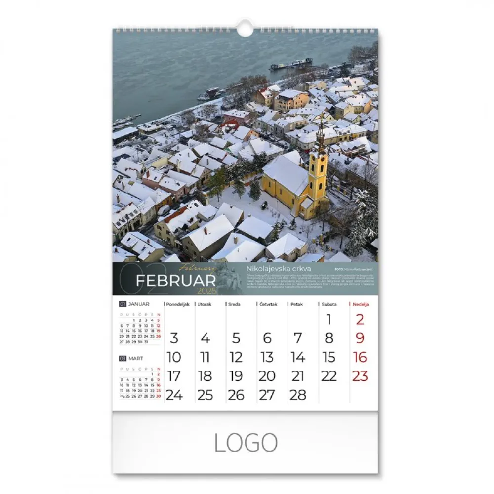 BEOGRAD, zidni kalendar: 13 listova, mesečni, sa lux folijom - Zeppelin